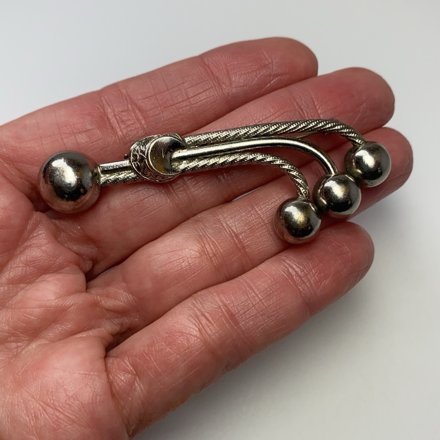 Vintage/Antique Art Deco Silver Tone Trumpet Spray Balls Brooch Pin ...