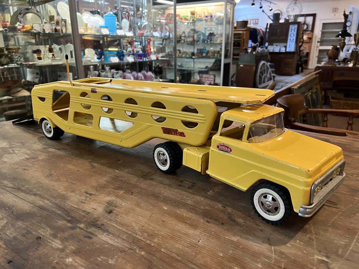 Vintage 1960's Tonka Car Carrier 840 Yellow Truck Pressed Steel Toy ...