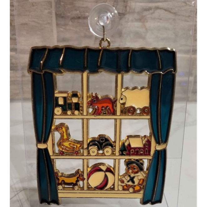 Vintage Toy Store Window Display Stained Glass Sun Catcher
