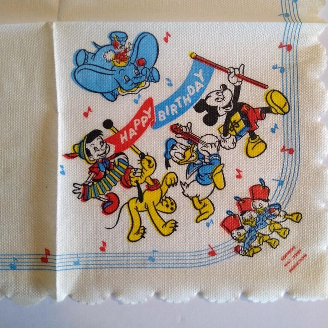 Dumbo Pluto Pinocchio Mickey Mouse Donald Duck Disney Crepe Napkin 1950s
