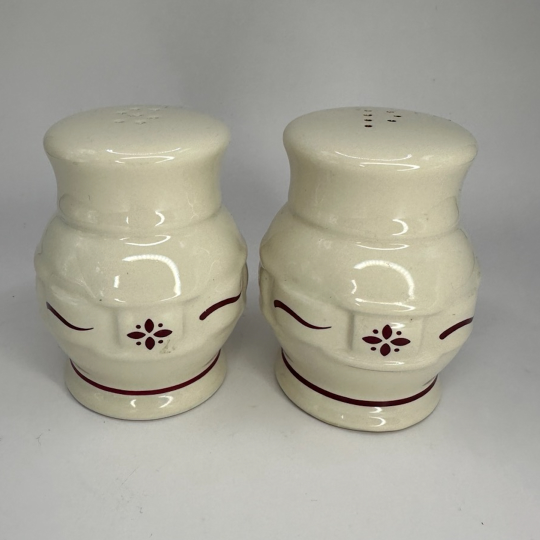 Longaberger Salt and Pepper Shakers Woven Traditions Traditional Red