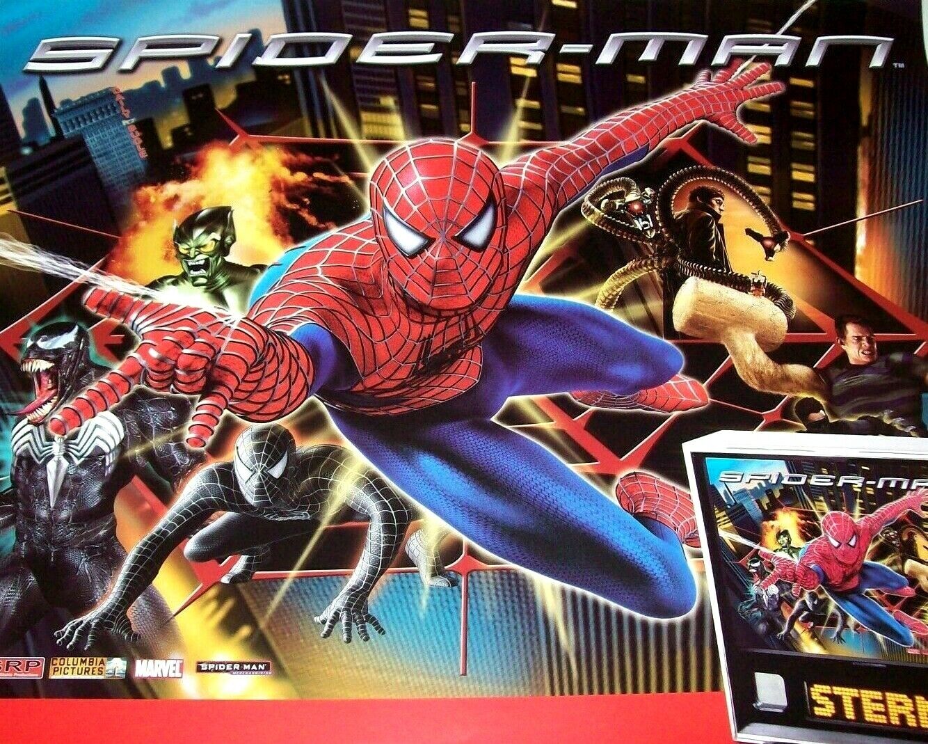 Spiderman Marvel Comics Pinball POSTER 33" Super Heroes Venom Art Germany