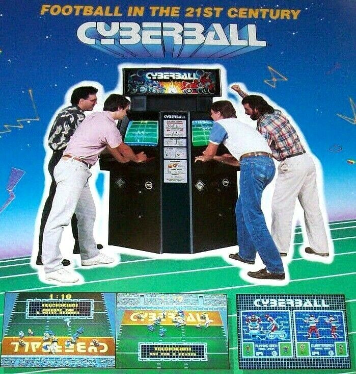 Cyberball Arcade Flyer Original 1988 NOS Video Game Football Vintage ...