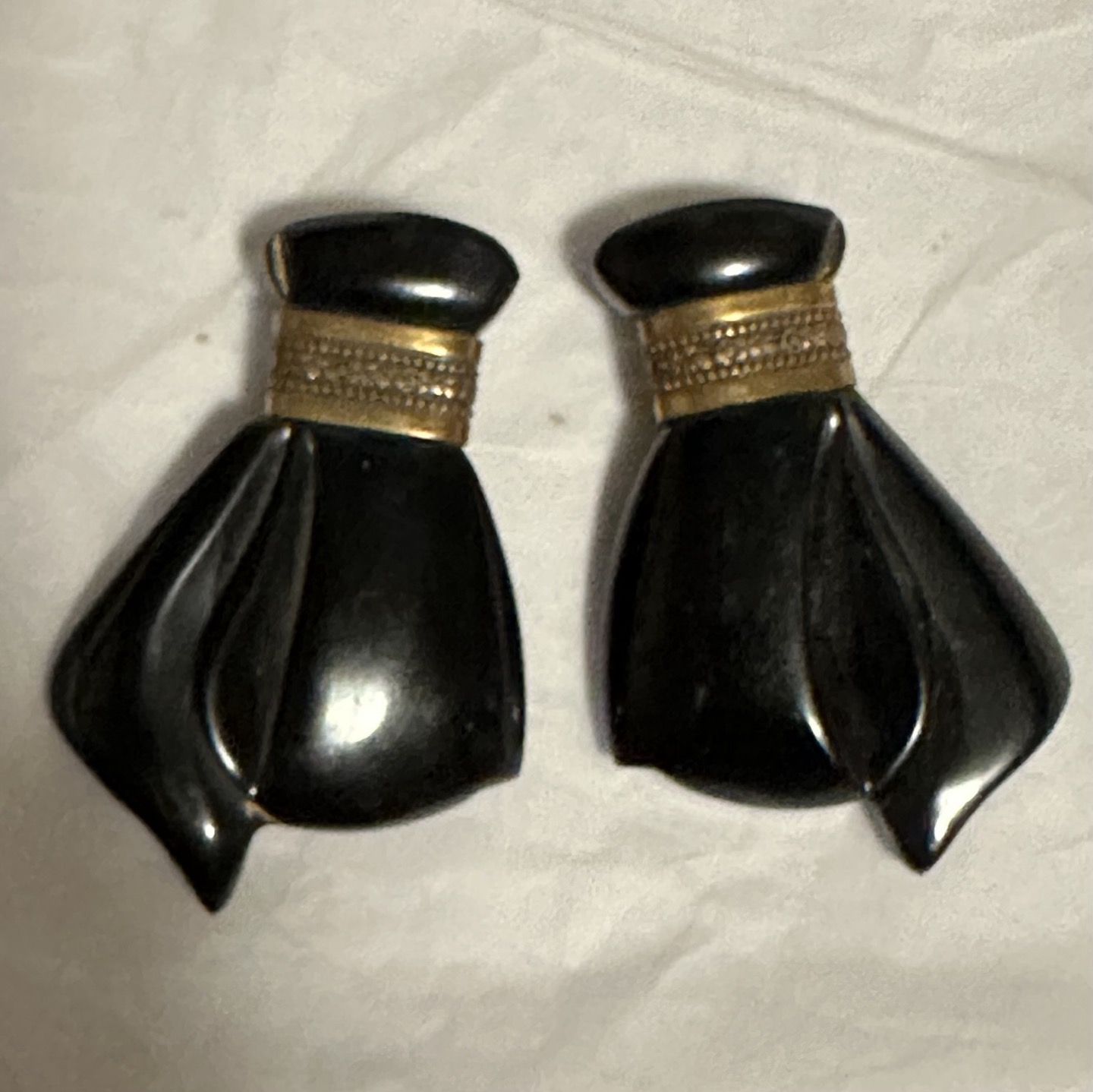 1940’s Black Bakelite Dress Clips Bows