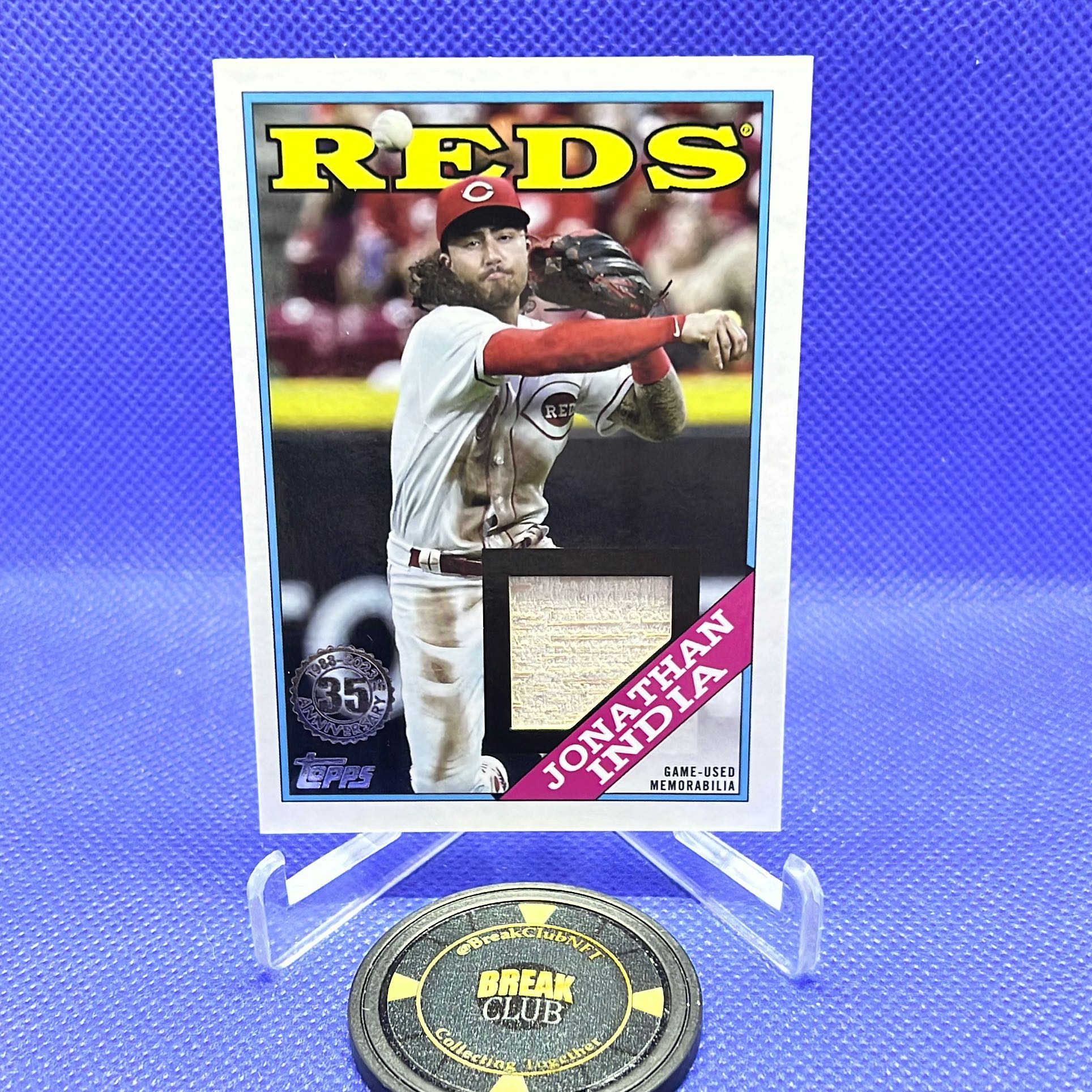 Jonathan India 2023 Topps 1988 Relic Bat Relic Card Cincinnati Reds