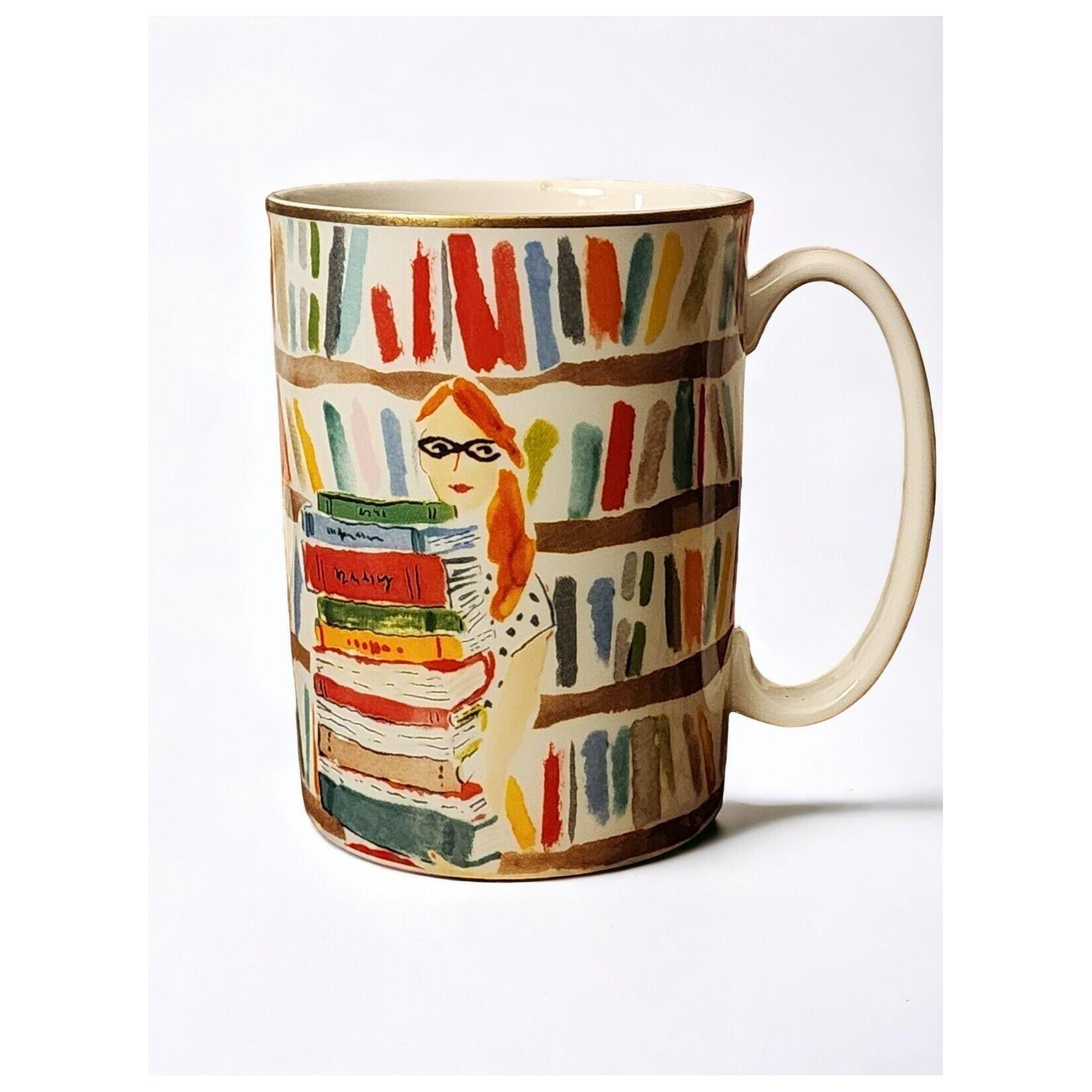 KATE SPADE LIBRARY BOOKS COFFEE MUG ILLUSTRATED COLLECTION BY LENOX