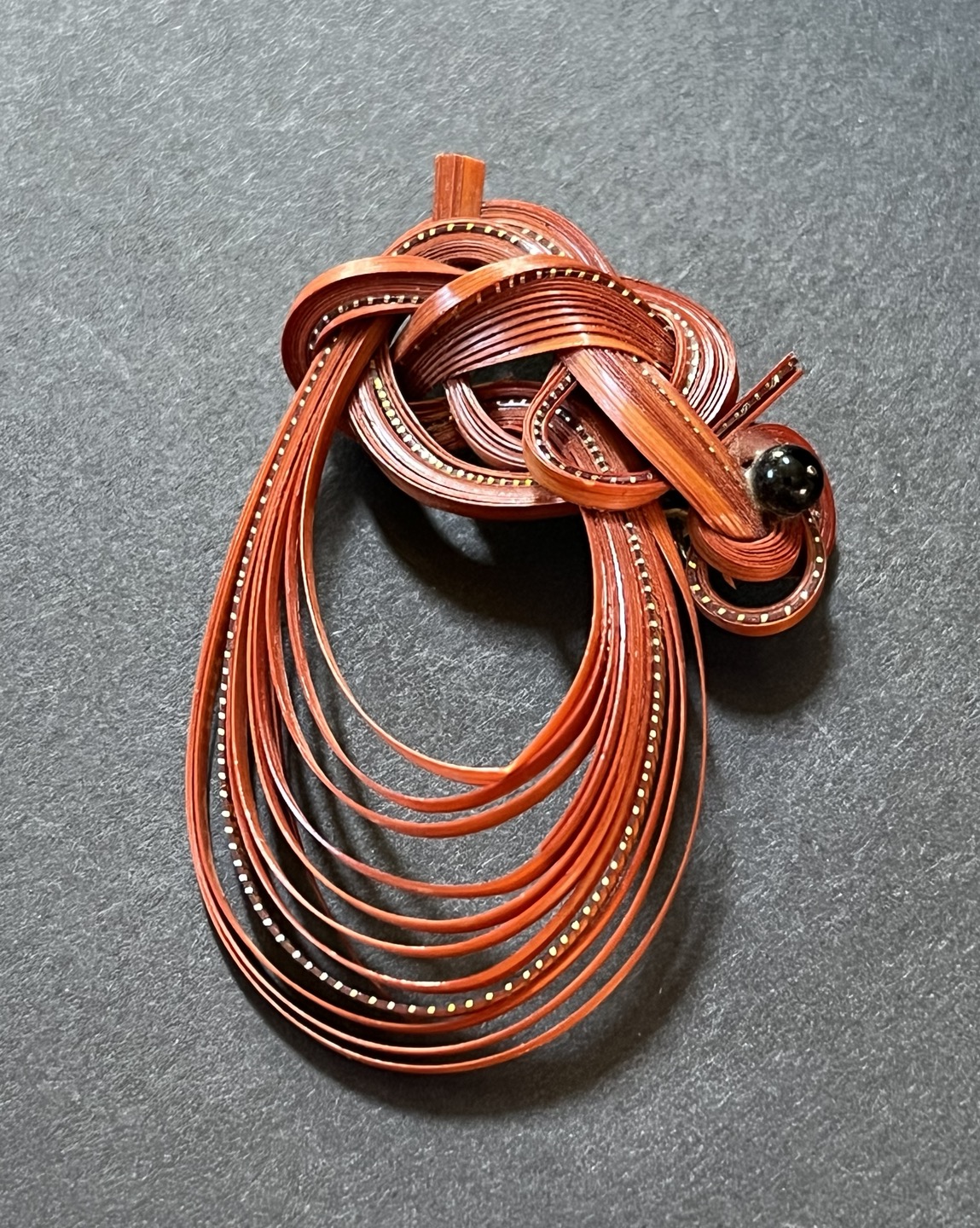 Vintage Bamboo Quill Brooch
