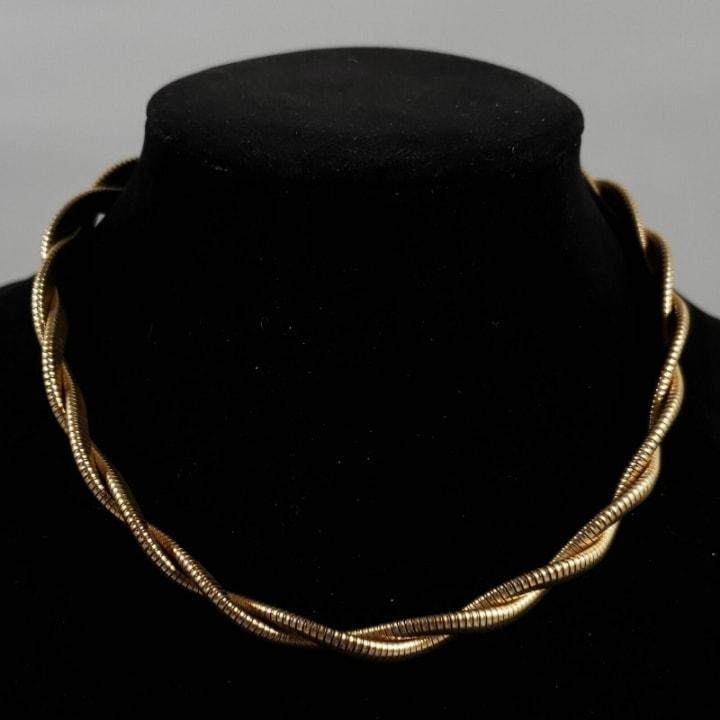 Vintage FORSTNER 1/20 12 KT Gold Filled Twisted Snake Chain Choker Necklace