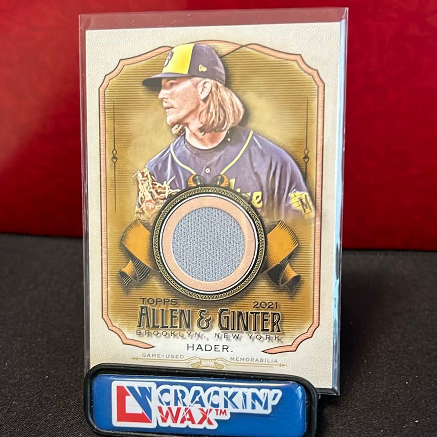 Josh Hader 2020 Topps Allen & Ginter Relic Card Milwaukee Brewers