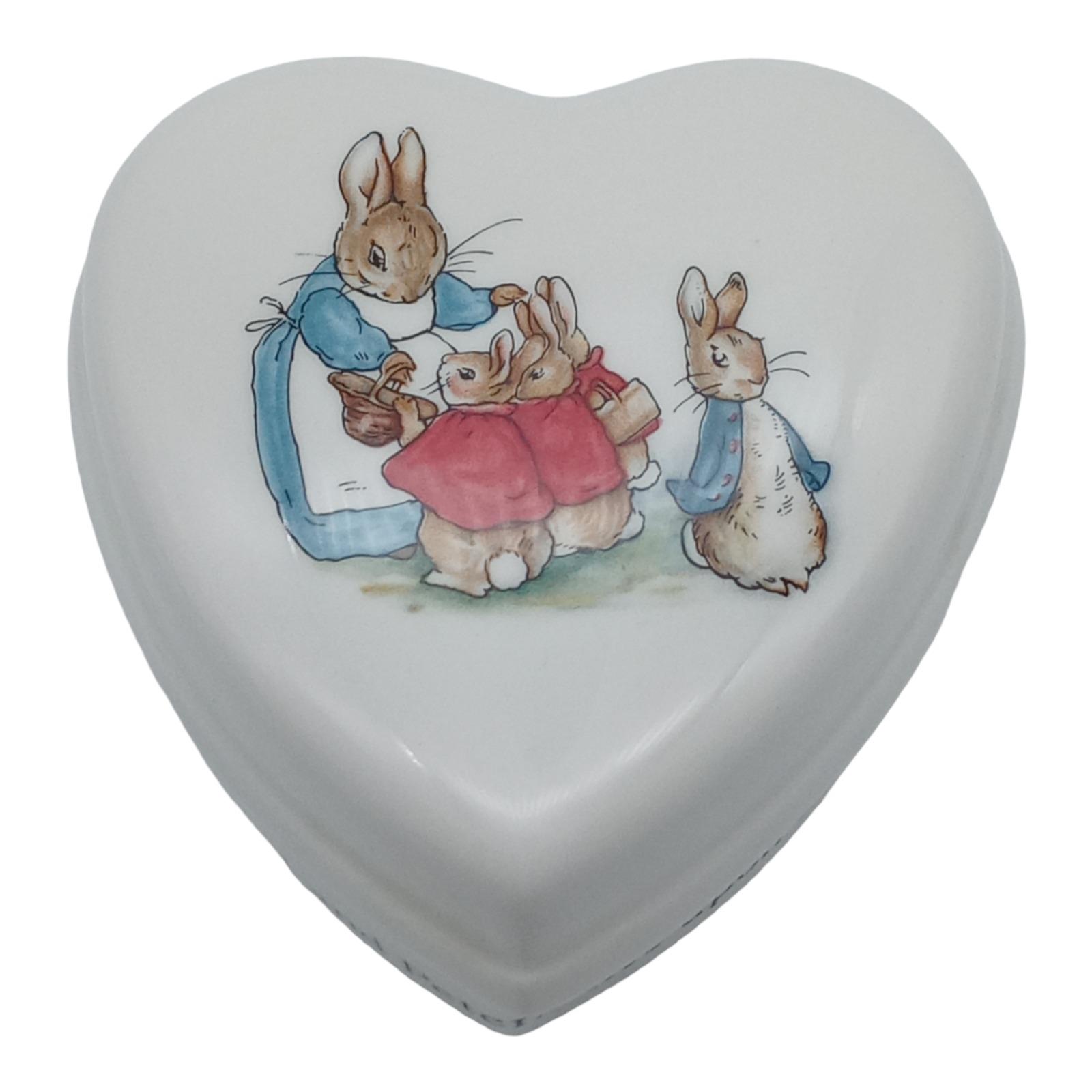 Wedgwood Peter Rabbit Beatrix Potter Heart Shaped Trinket Box with Lid