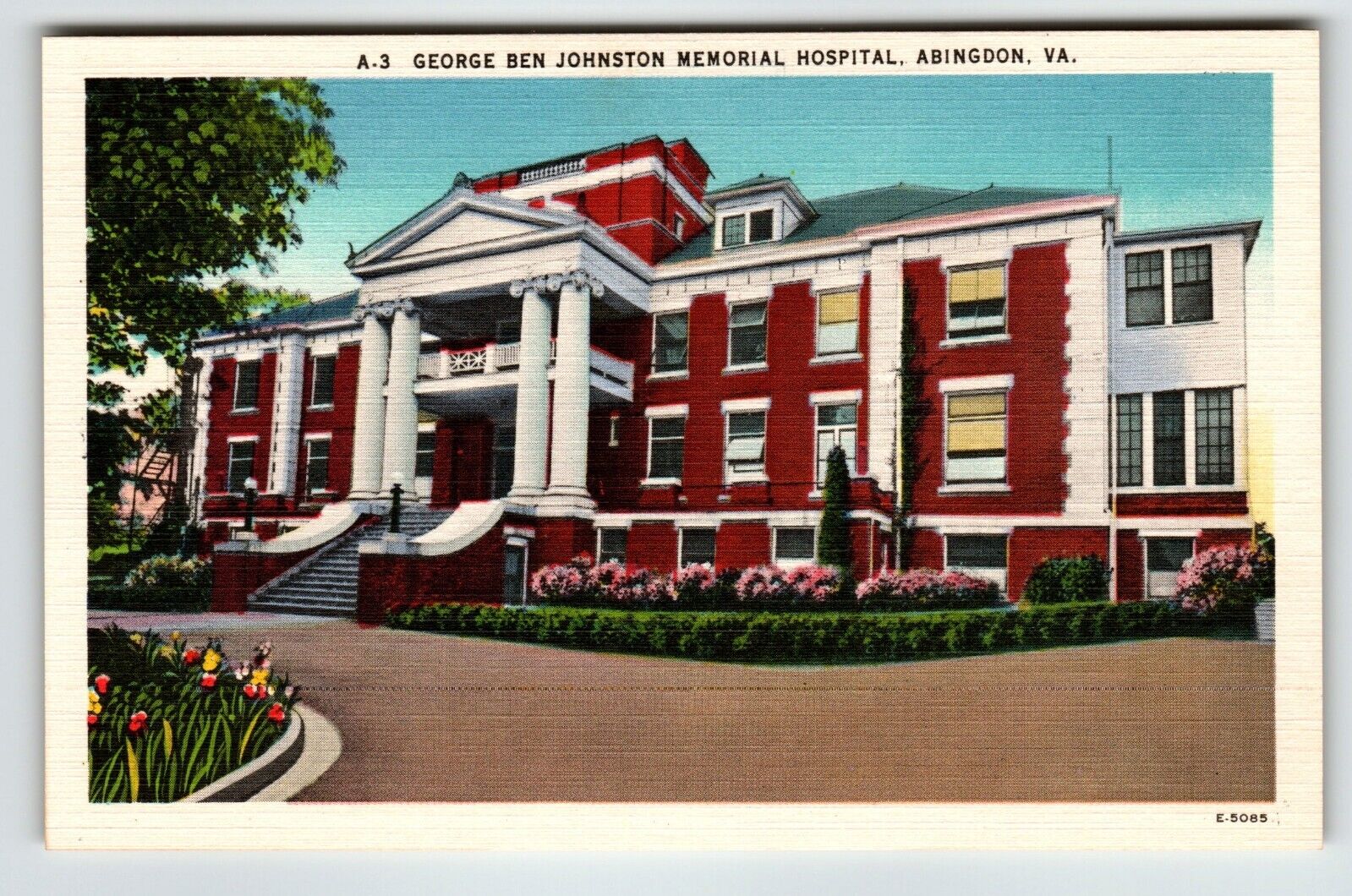 George Ben Johnson Memorial Hospital Abingdon Virginia Postcard Linen ...