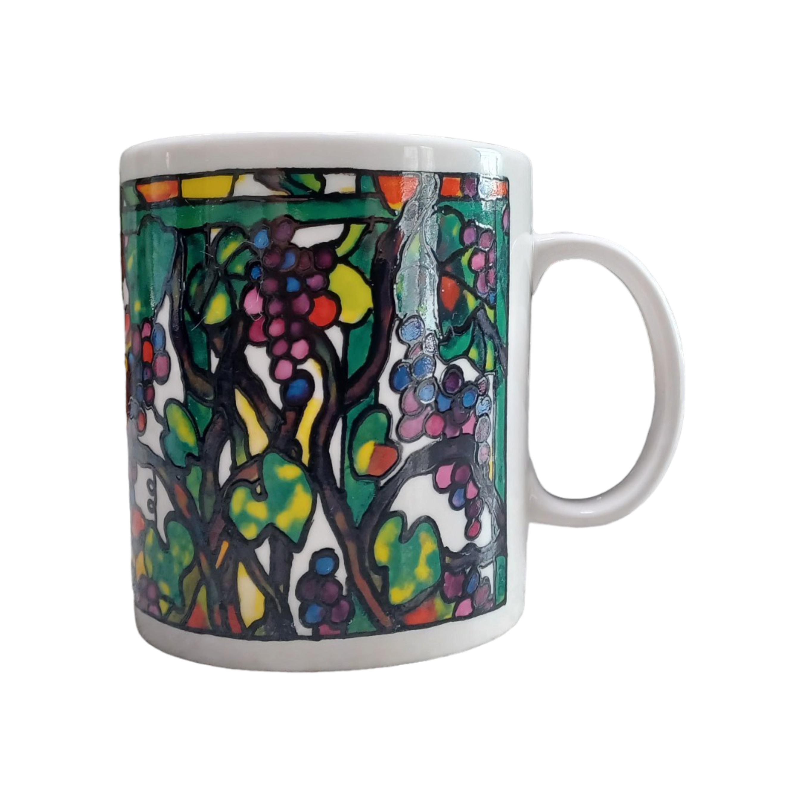 Louis Comfort Tiffany Stained Glass Grapevine Window Coffee Mug by Chaleur