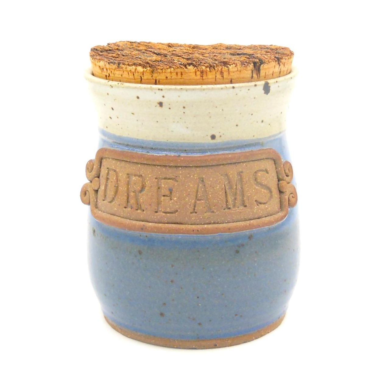 Studio Art Pottery, Hand-Thrown 'DREAMS' Keeper Jar w/Cork, by Russell ...