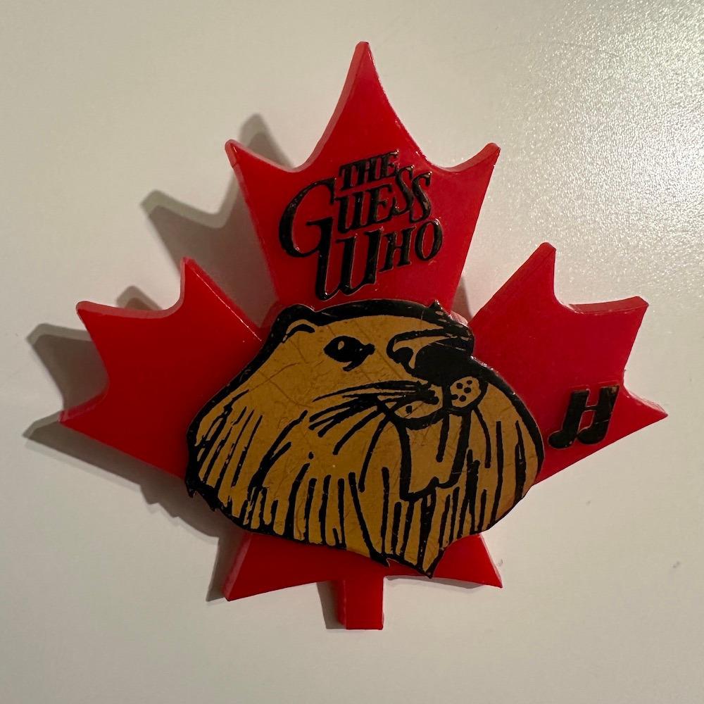 Vintage Guess Who Maple Leaf And Beaver Plastic Pinback Button 1970's ...