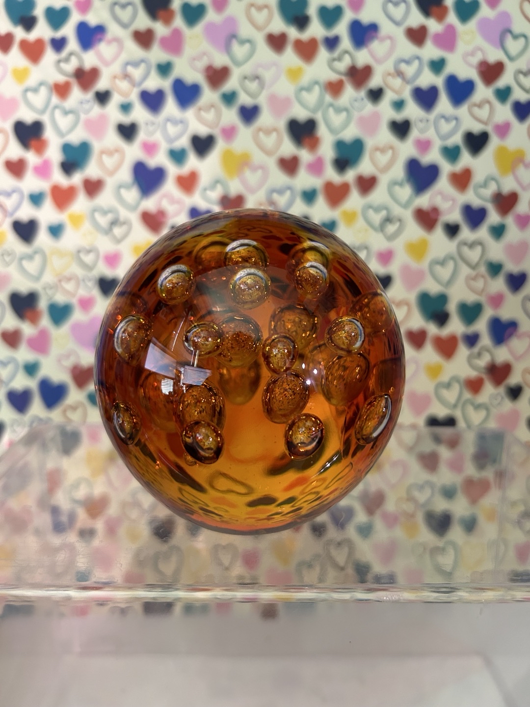 Amber Glass Paperweight