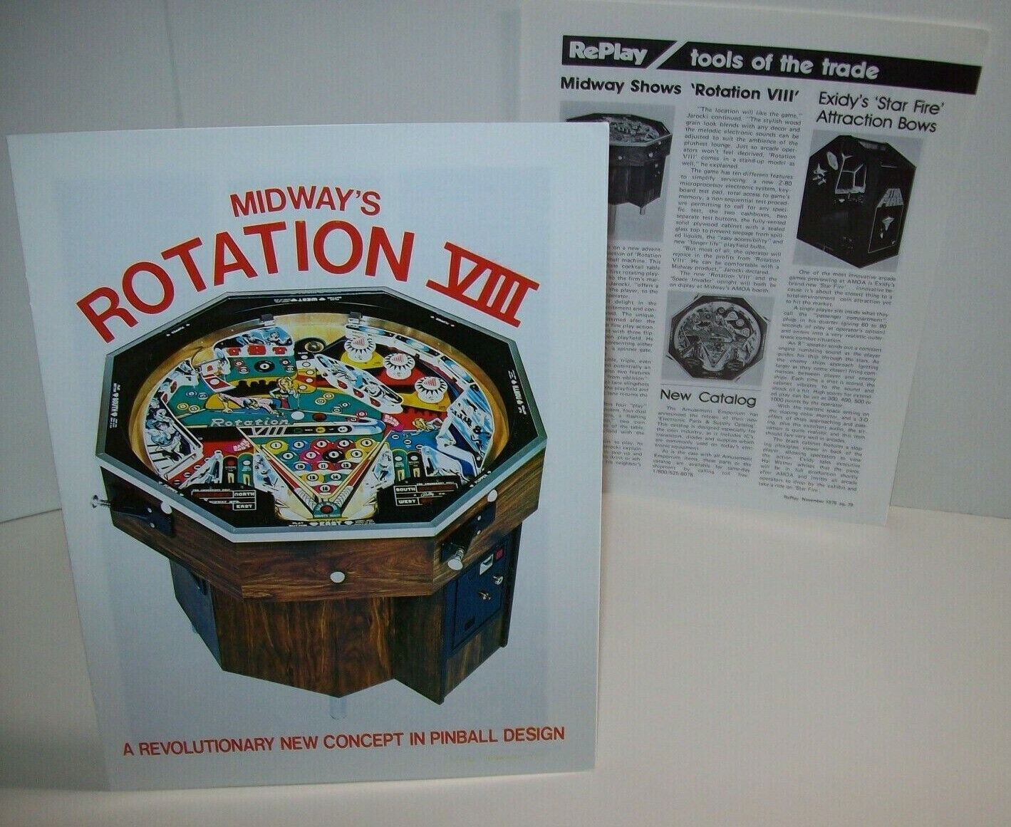 Rotation VIII Pinball Machine Magazine Print AD Vintage 1978 Plus Game ...