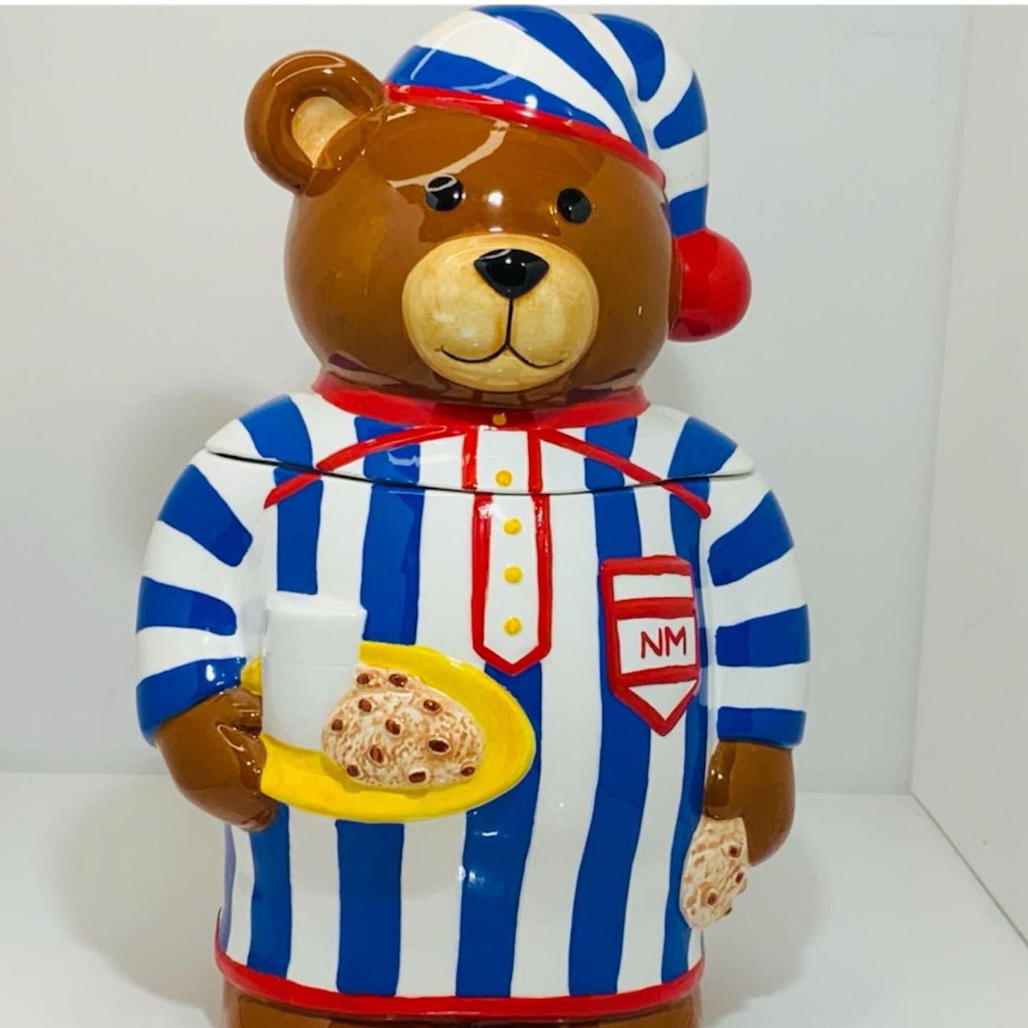 Neiman Marcus Cookie Jar Vintage 1997 Teddy Bear in Pajamas Cookie Jar With Toothpaste And ...