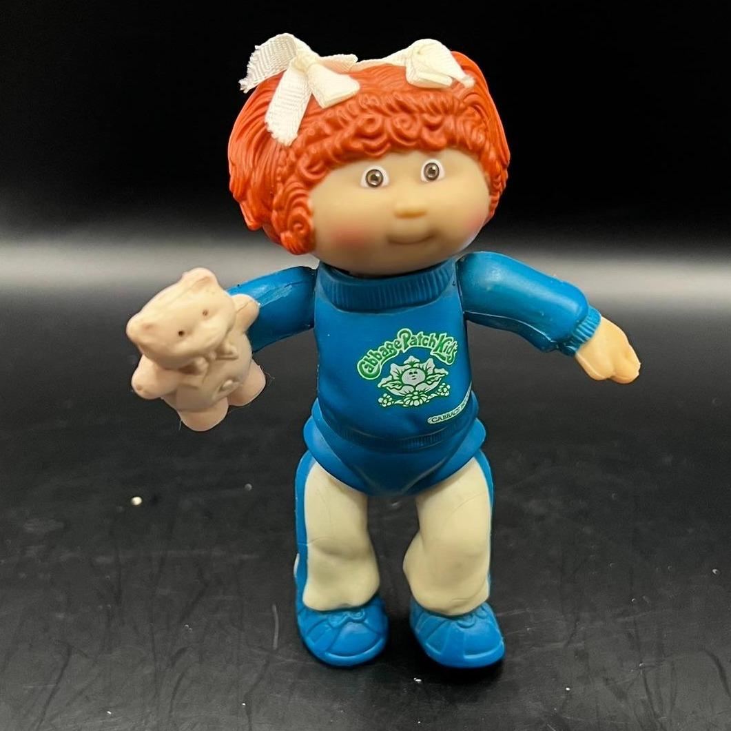 Vintage 1984 Cabbage Patch Kids Girl w/Red Pigtails Holding a Bear CPK ...