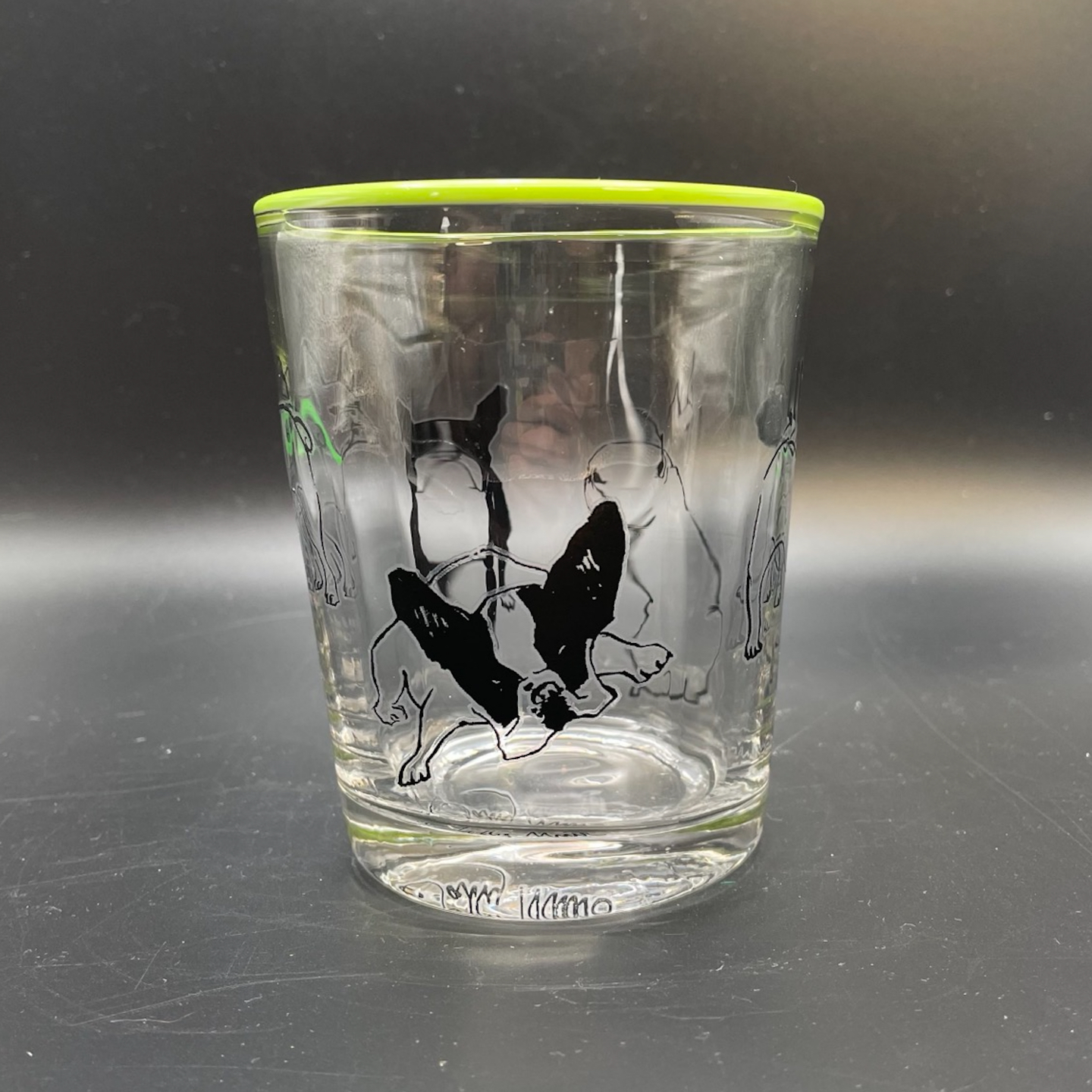 Rare Anthropologie Sally Muir Dog a Day French Bulldog Frenchie Juice Glass