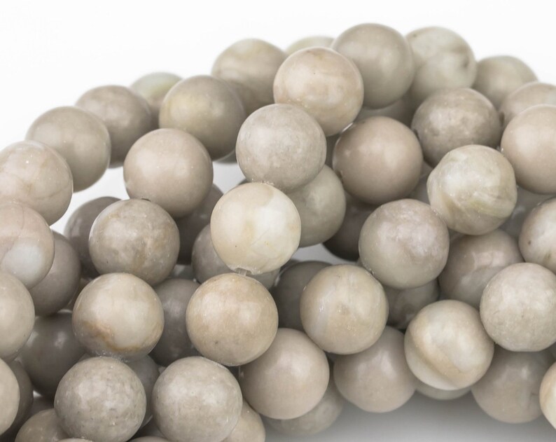 Natural Cream Gray Jasper, High Quality in Round, 4mm, 6mm, 8mm, 10mm ...