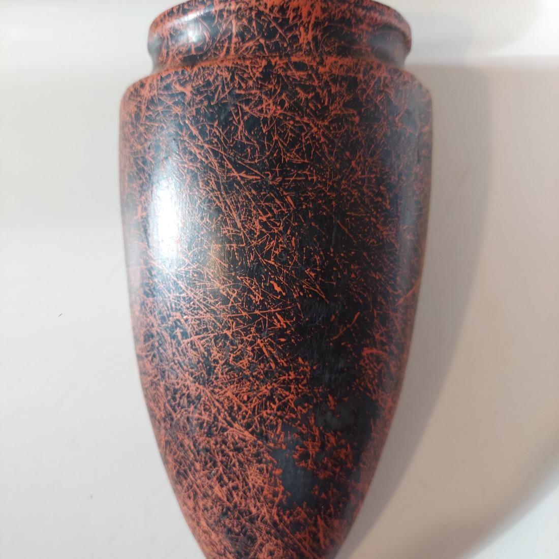 Vintage Japan Wall Pocket Planter Abstract Threaded Design