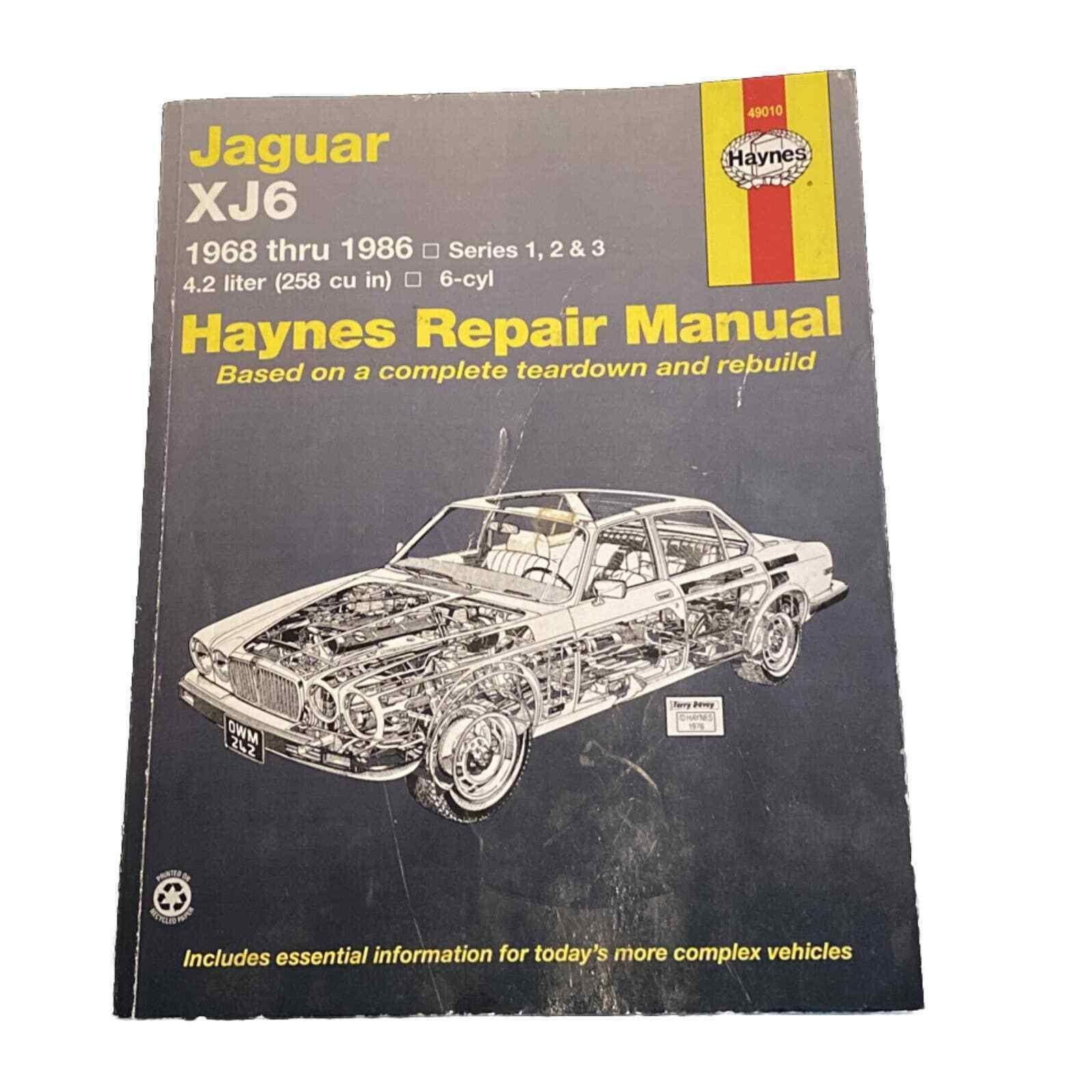 Jaguar XJ6 1968-1986 Series 1-3, 4.2 liter, 6 cyl, Haynes Repair Manual.