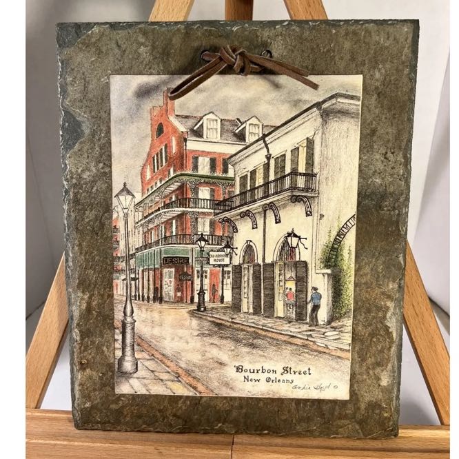 Archie Boyd New Orleans Bourbon Street Slate From Building Vieux Carre ...