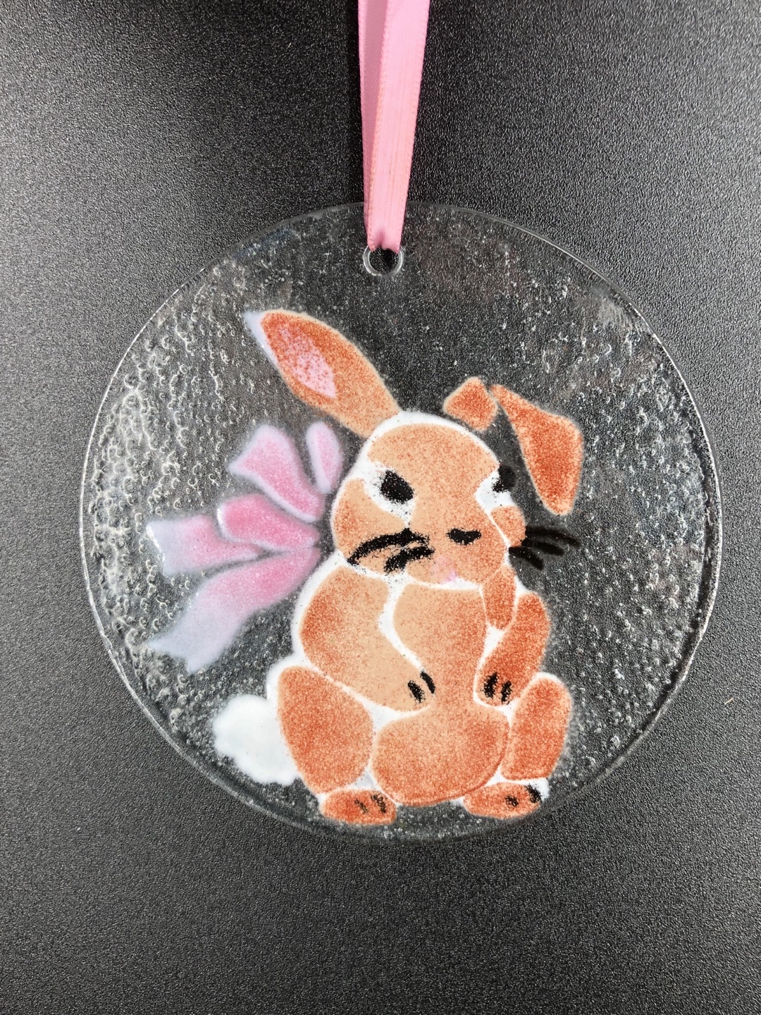 Fused Glass Bunny Rabbit Sun Catcher