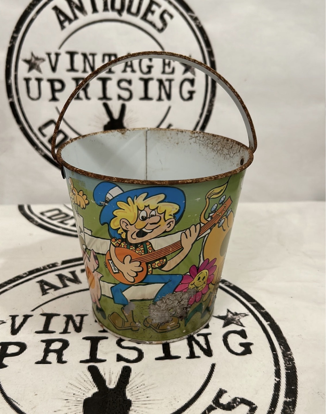 Vintage Tin Sand Bucket