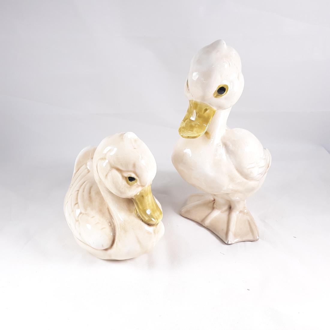 Duck and Duckling Ceramic Figurines Spring Easter Decor Vintage