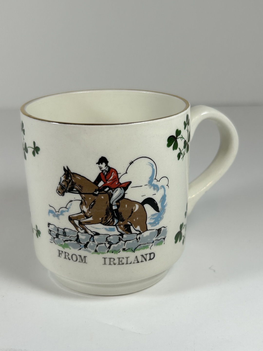 Carrigaline Pottery Ireland Tea Coffee Cup Shamrocks 1st Place Horse ...