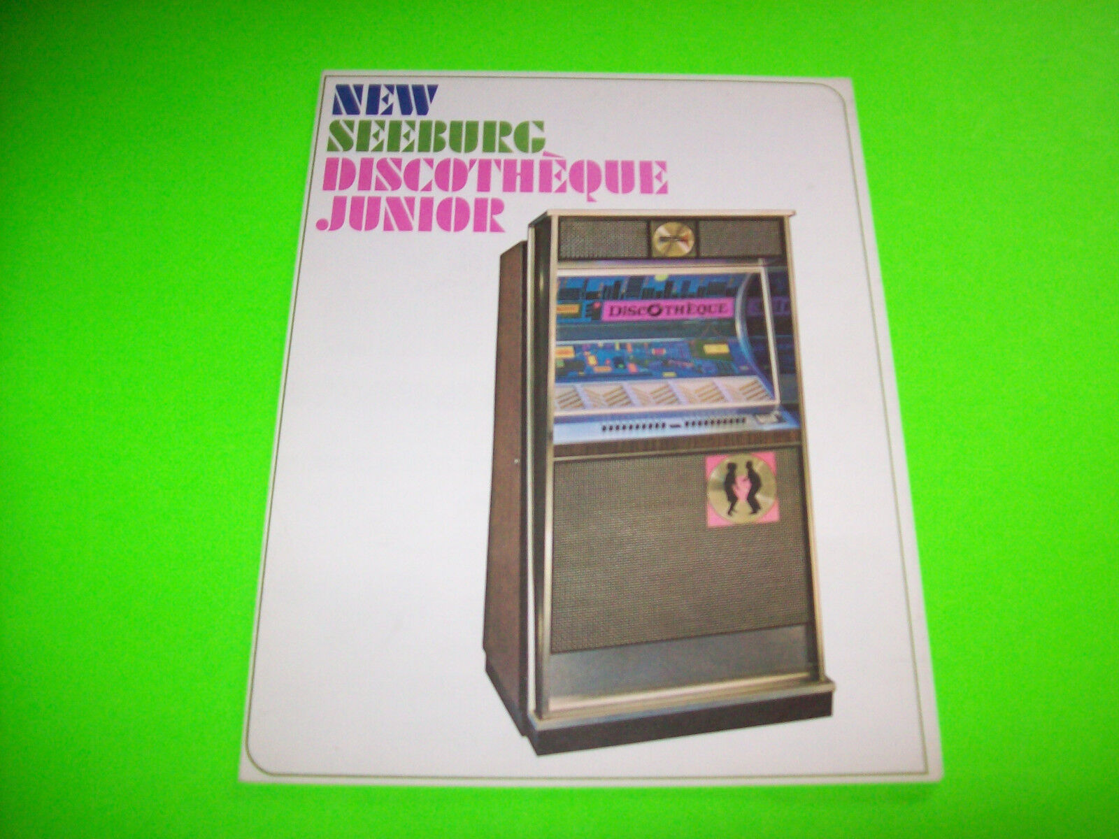 DISCOTHEQUE JR By SEEBURG 1965 ORIGINAL JUKEBOX PHONOGRAPH SALES PROMO ...