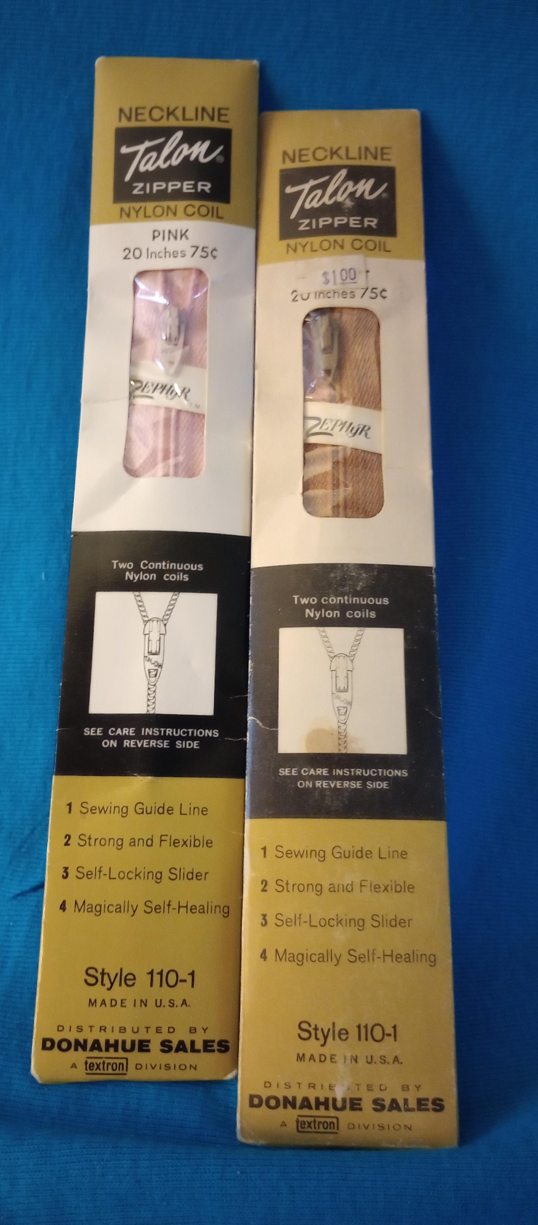 20 inch 1970's Zephyr Talon Zippers, Lot of 2