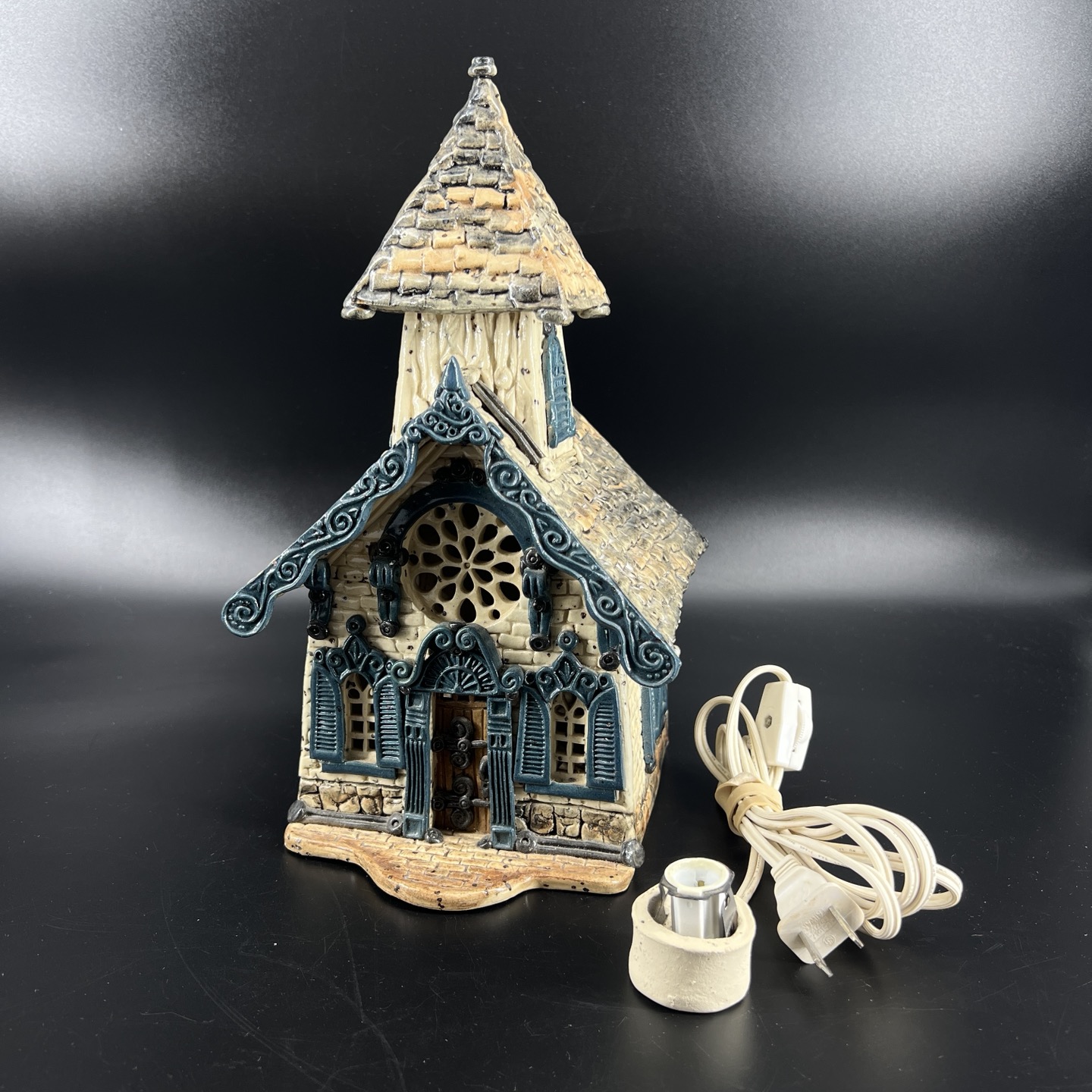 Thistle Down Pottery Lighted Church Chapel