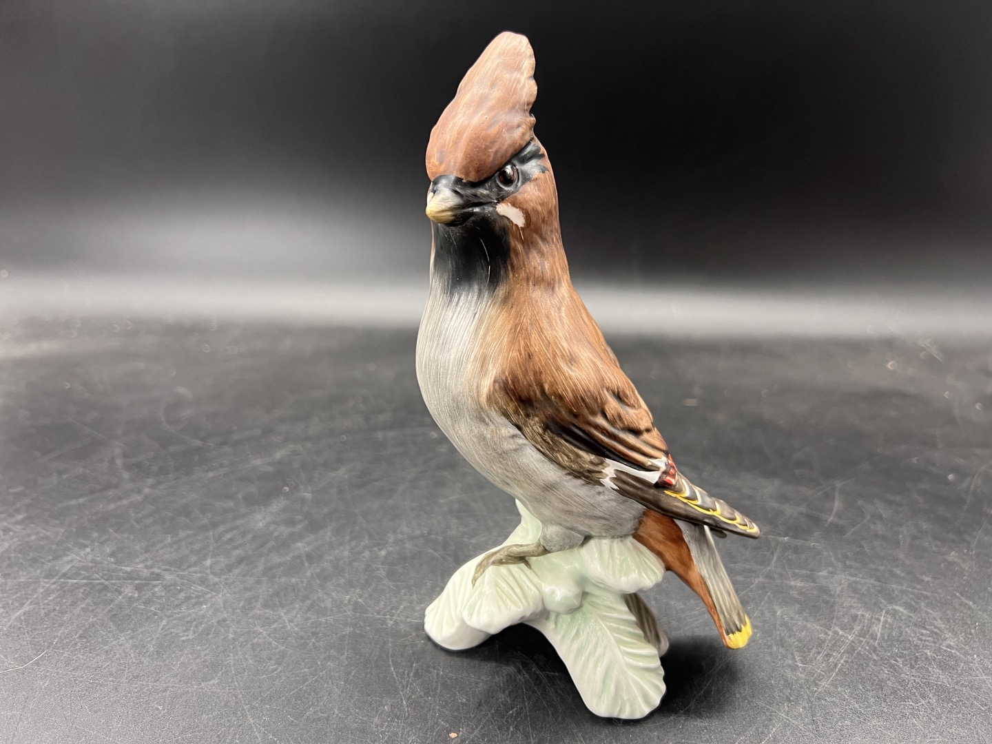 Vintage Goebel 1967 Wildlife Cedar Waxwing Porcelain Bird Figurine