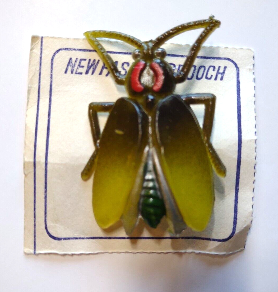 Firefly Fashion Brooch Vintage UNUSED Japan Retro Plastic Insect Pin ...