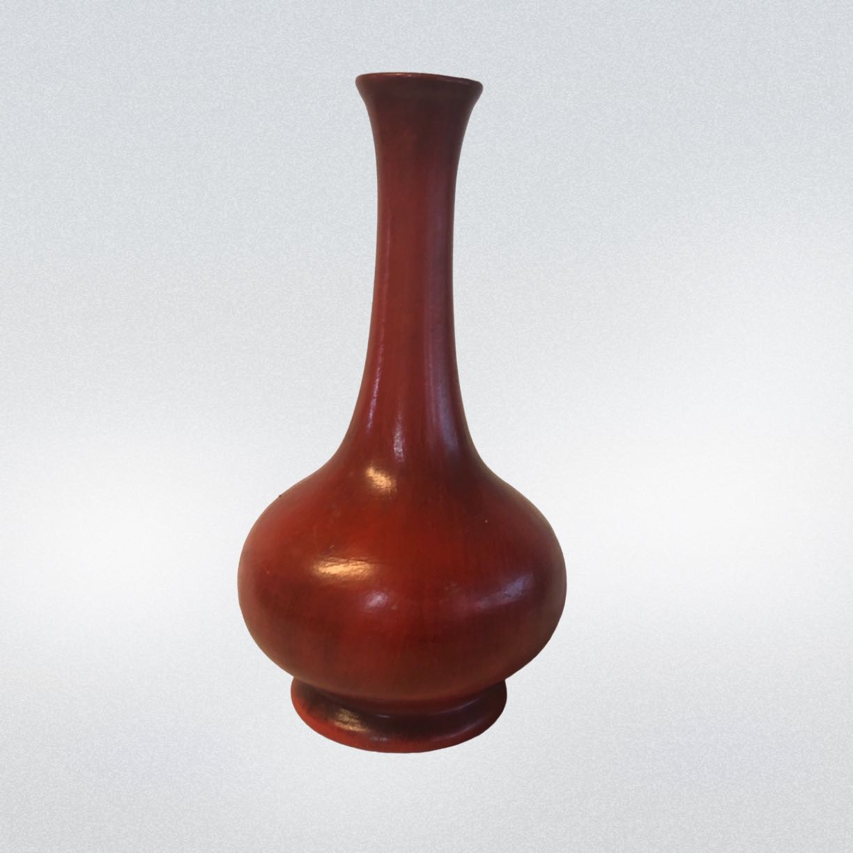 Royal Haeger Pottery Red / Black Bud Vase 7.25” Tall