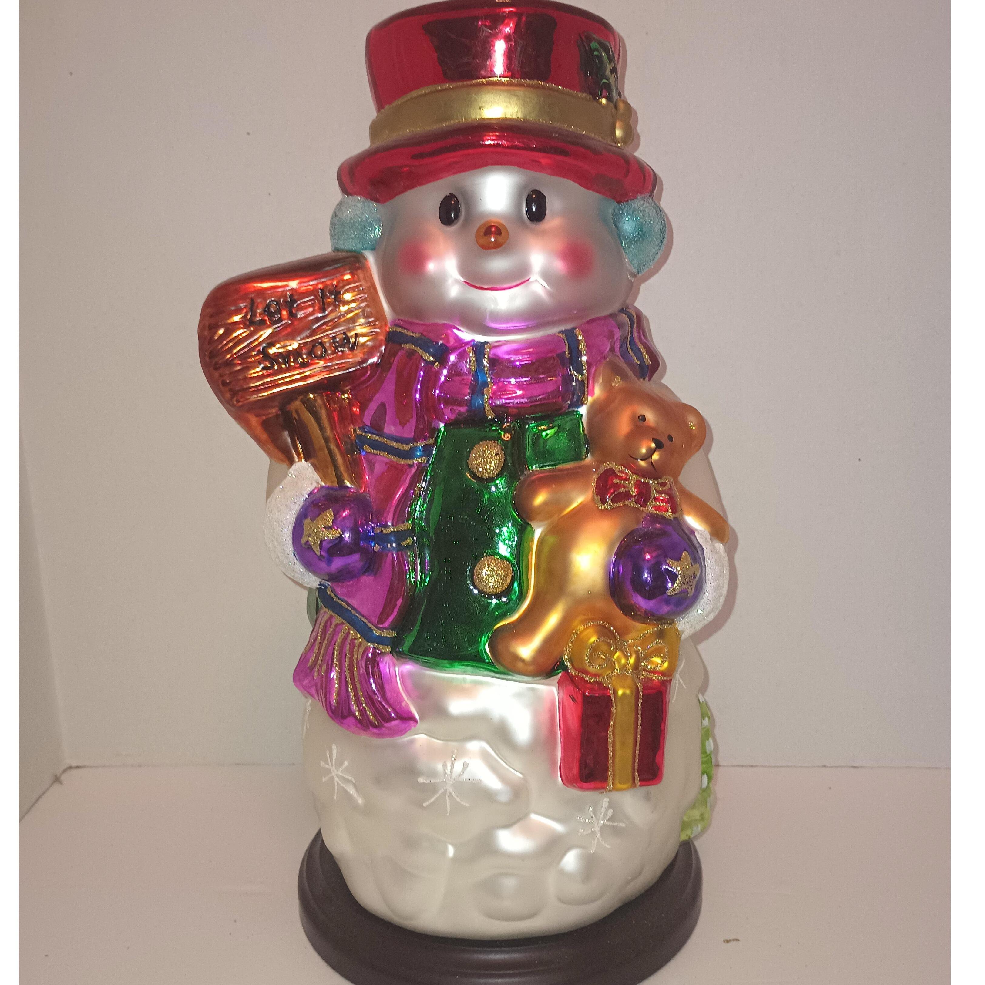Thomas Pacconi Classics Glass Blown Snowman Let It Snow.