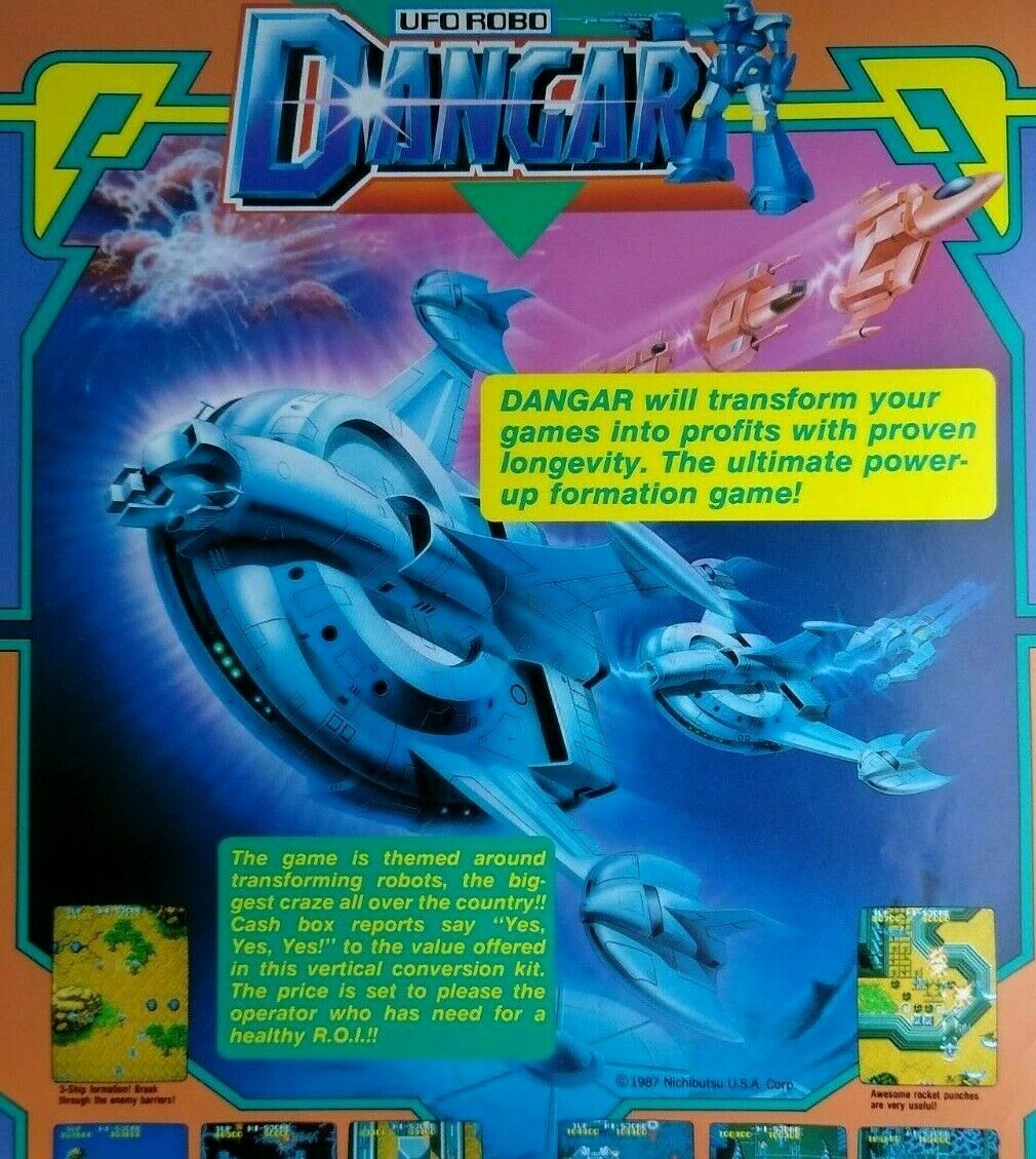 UFO Robo Dangar Ninja Emaki Arcade Flyer 1987 Nichibutsu Retro Game Art