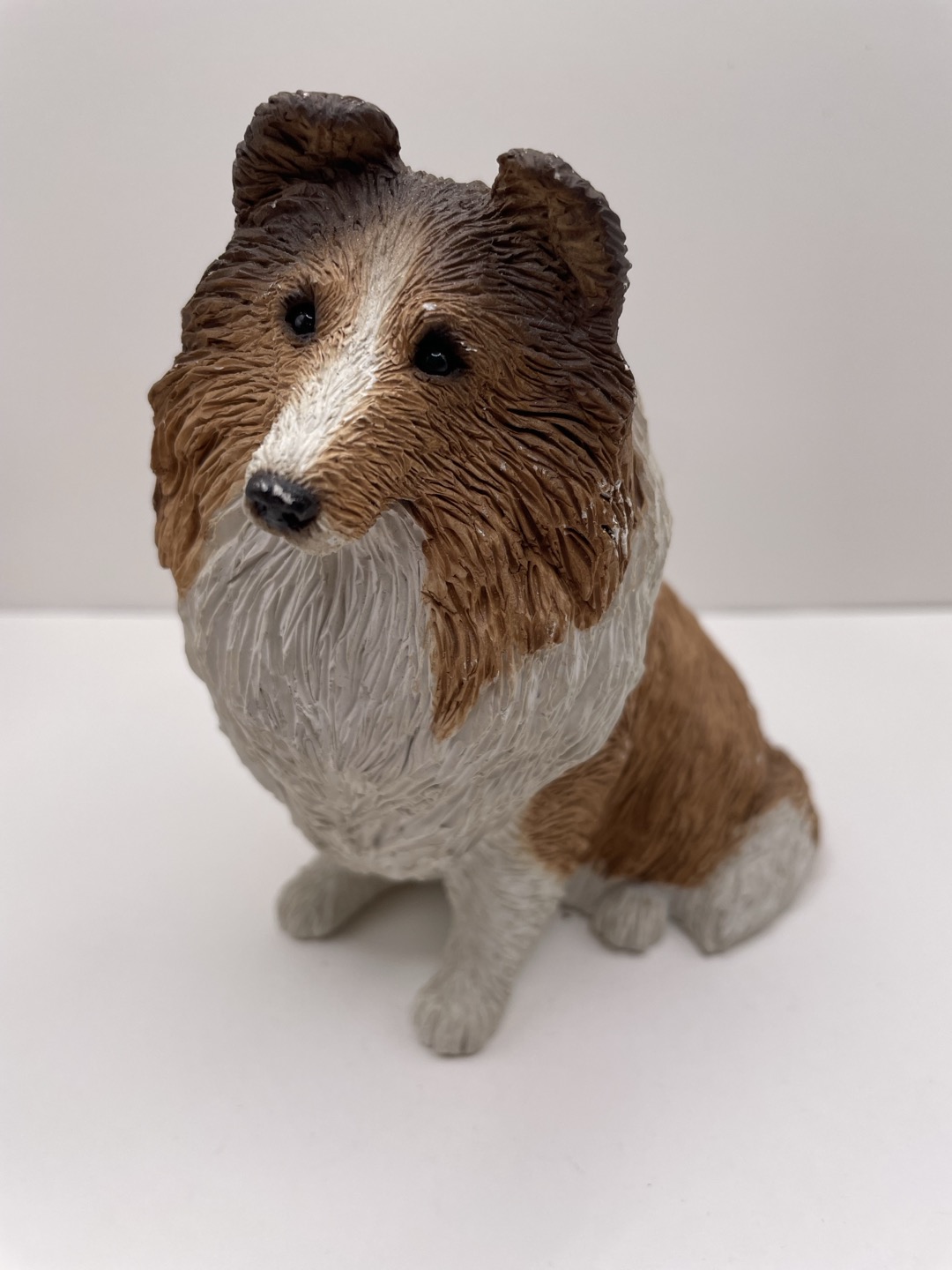 Vintage Stone Critters COLLIE DOG Figurine Hand Painted & Casted