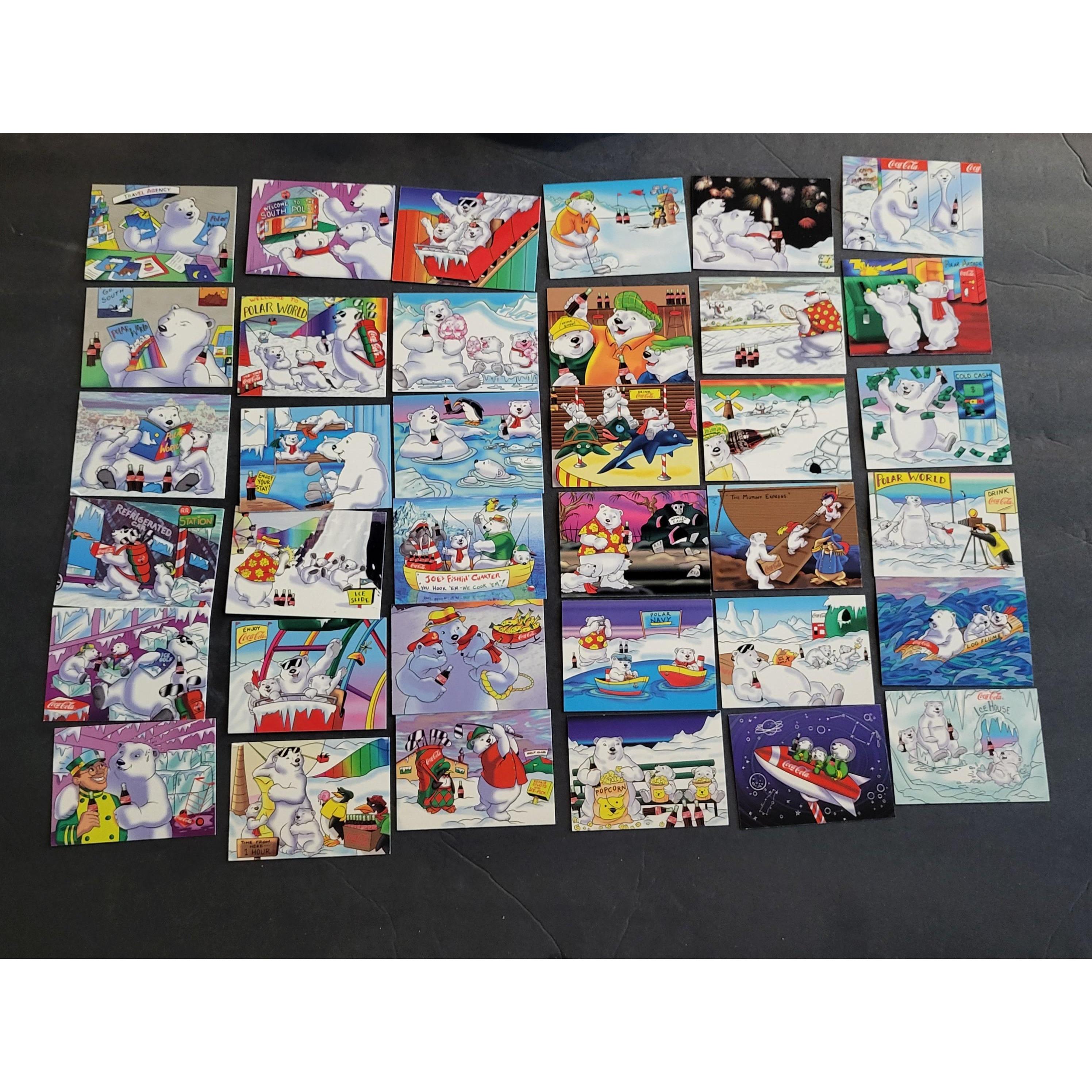 COCA COLA POLAR BEARS SOUTH POLE VACATION 1996 COMPLETE BASE CARD SET OF 50