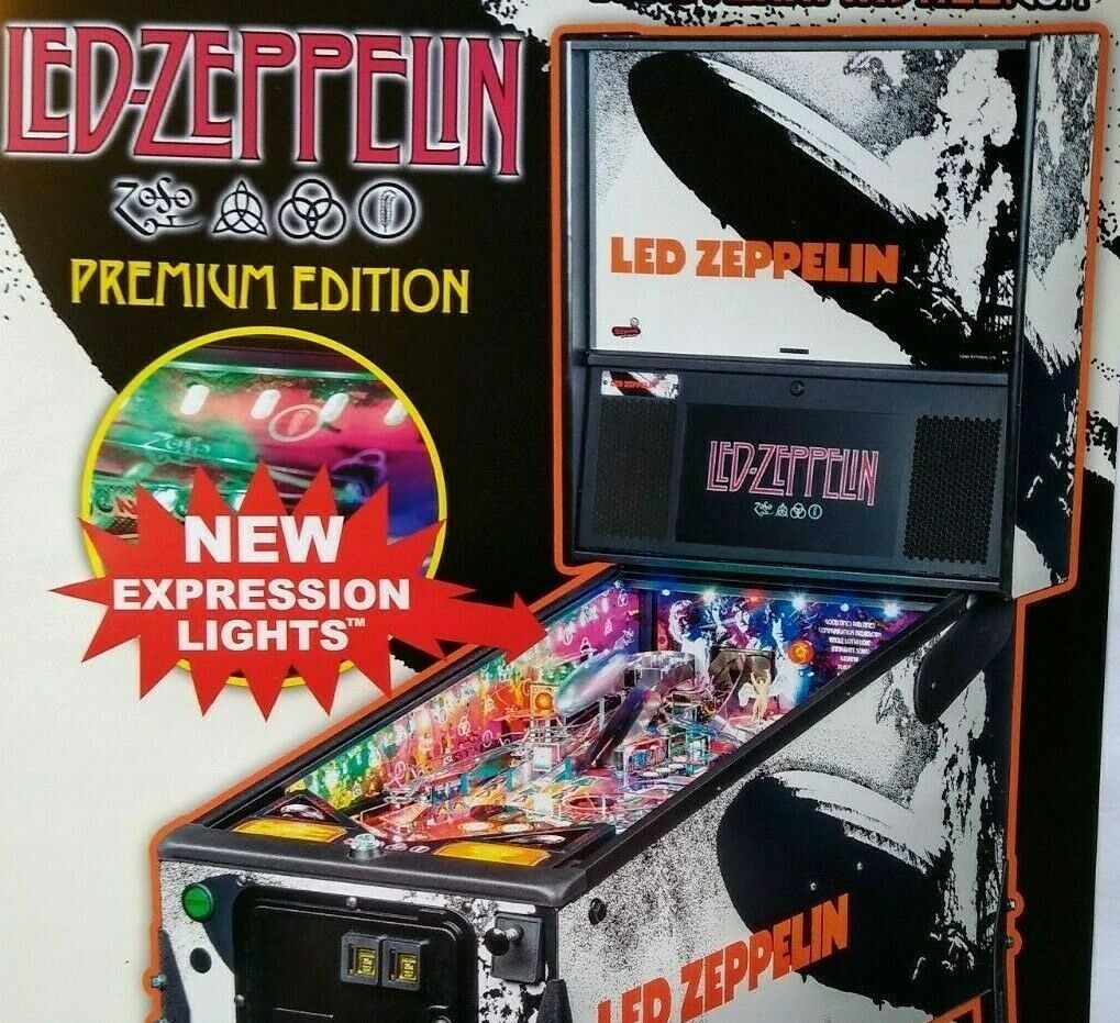 Led Zeppelin Pinball FLYER Hard Rock & Roll Music Premium Blimp UNUSED ...