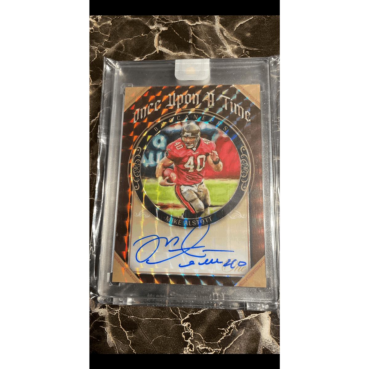 Mike Alstott Panini One “once Upon A Time” On Card Auto 23/49 Prizm