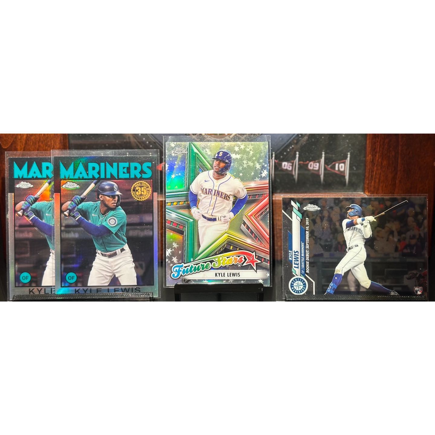 Kyle Lewis Seattle Mariners 2021 Topps Chrome lot: 1986 Topps Baseball ...