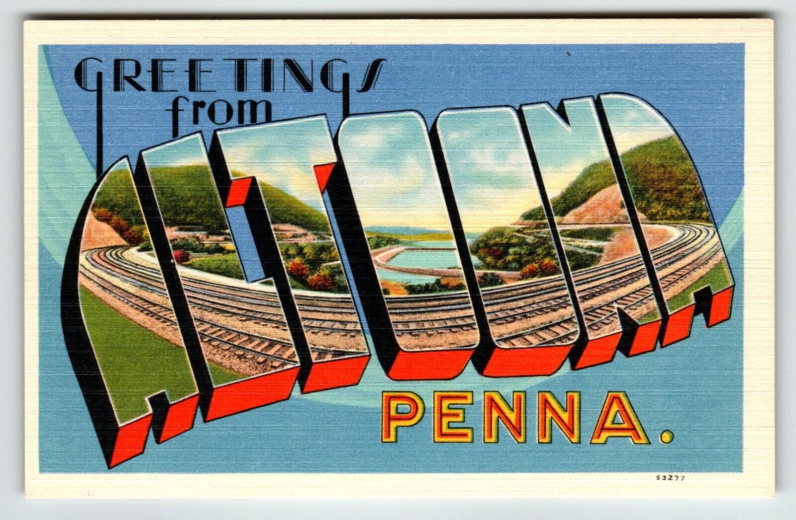 Altoona Postcard Large Letter Greeting From Pennsylvania Linen Railroad ...