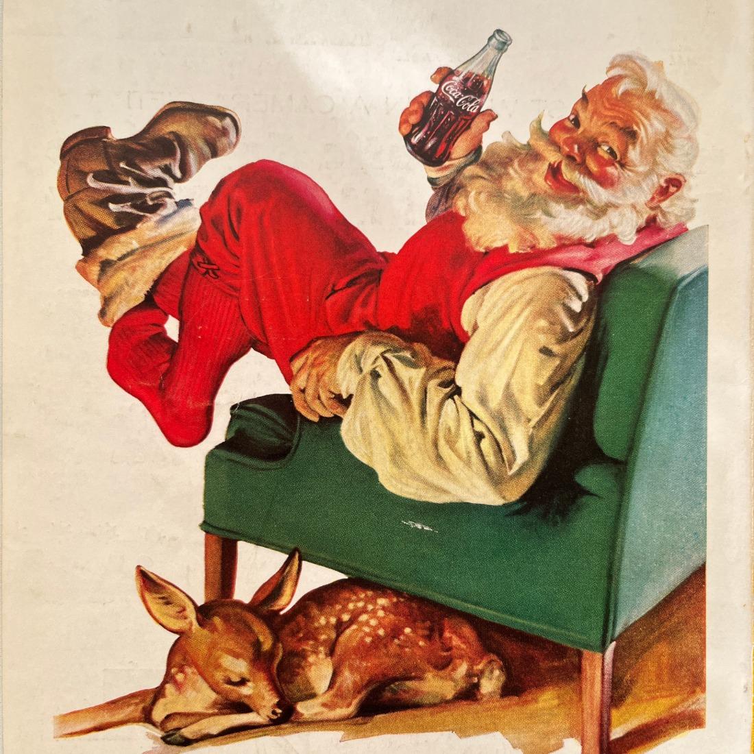 The Pause That Refreshes 1958 Coca Cola Ad Santa Claus Reindeer ...