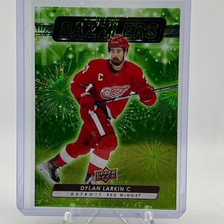 Dylan Larkin 2023-2024 Upper Deck Hockey Series 2 Dazzlers Insert Green ...