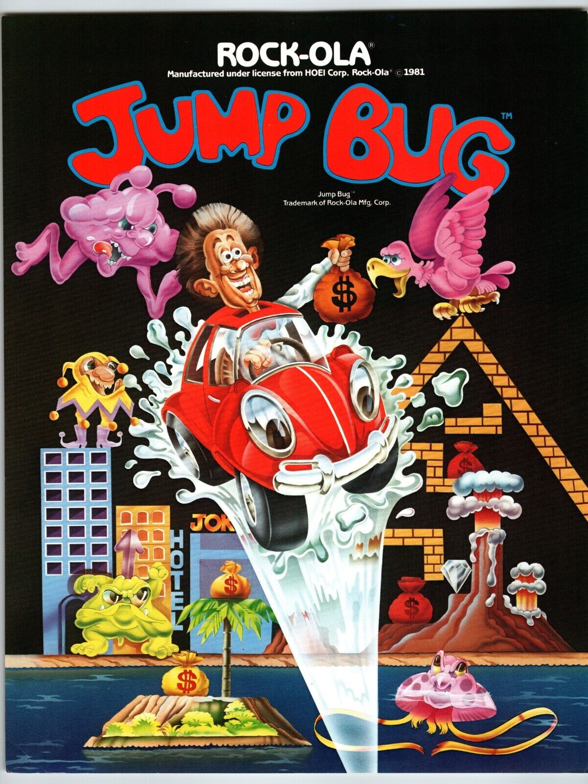 Jump Bug Arcade FLYER Original 1981 Video Game Art Double Sided Retro ...