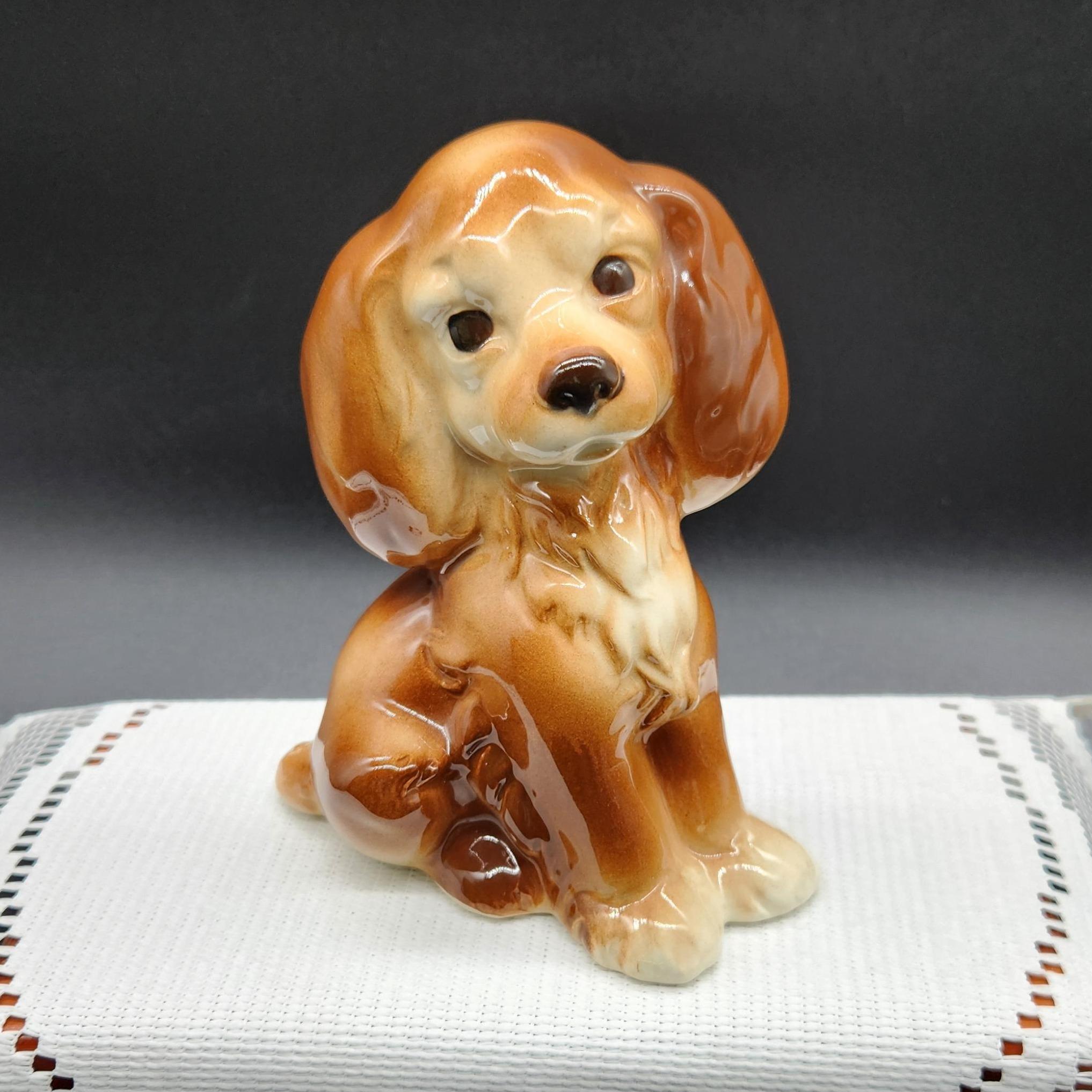 Vintage Royal Copley Ceramic Cocker Spaniel Puppy Figurine