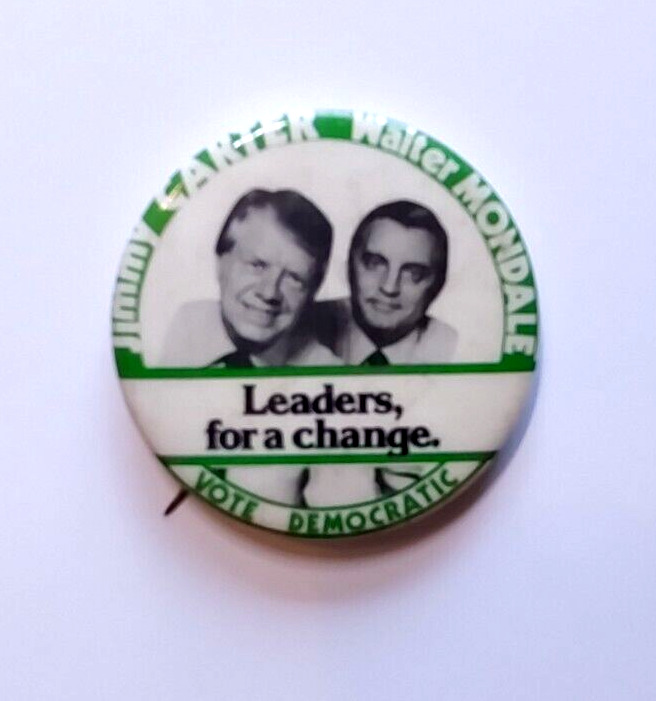 Jimmy Carter Walter Mondale Vote Democratic Campaign Pinback Button ...